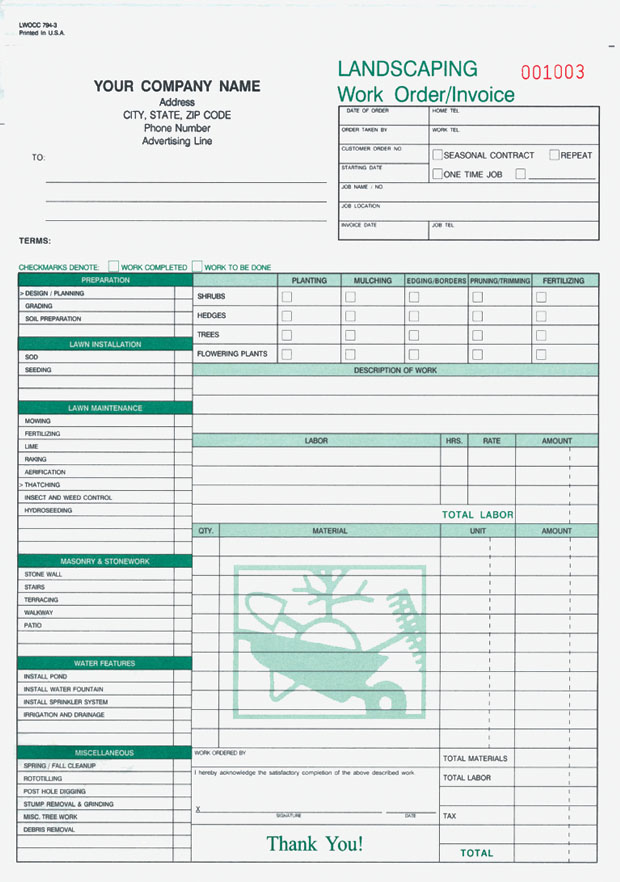  LWOCC 794 3 Landscaping Work Order
