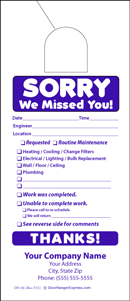 Door Hanger - Sorry We Missed You - DH-S6